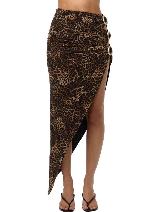 NAKED WARDROBE Naked Wardrobe Asymmetrical Cutout Midi Skirt